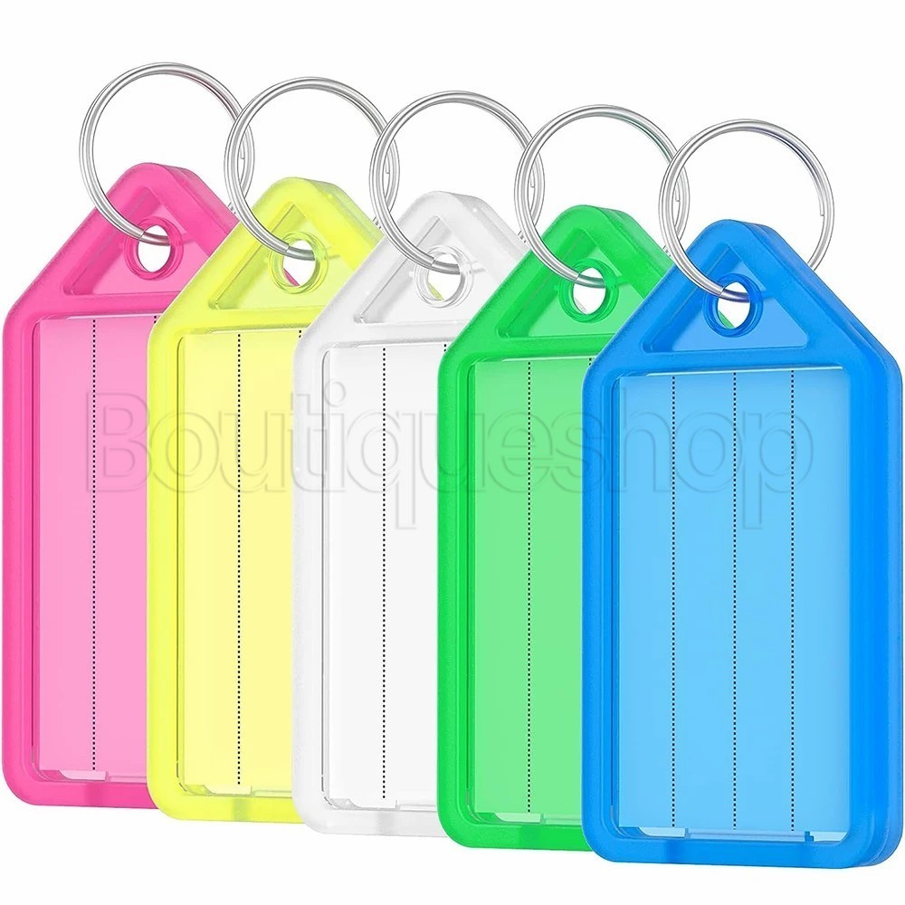 Plastic Keychain - Baggage Key Chains - ID Label Name Tags With Split ...