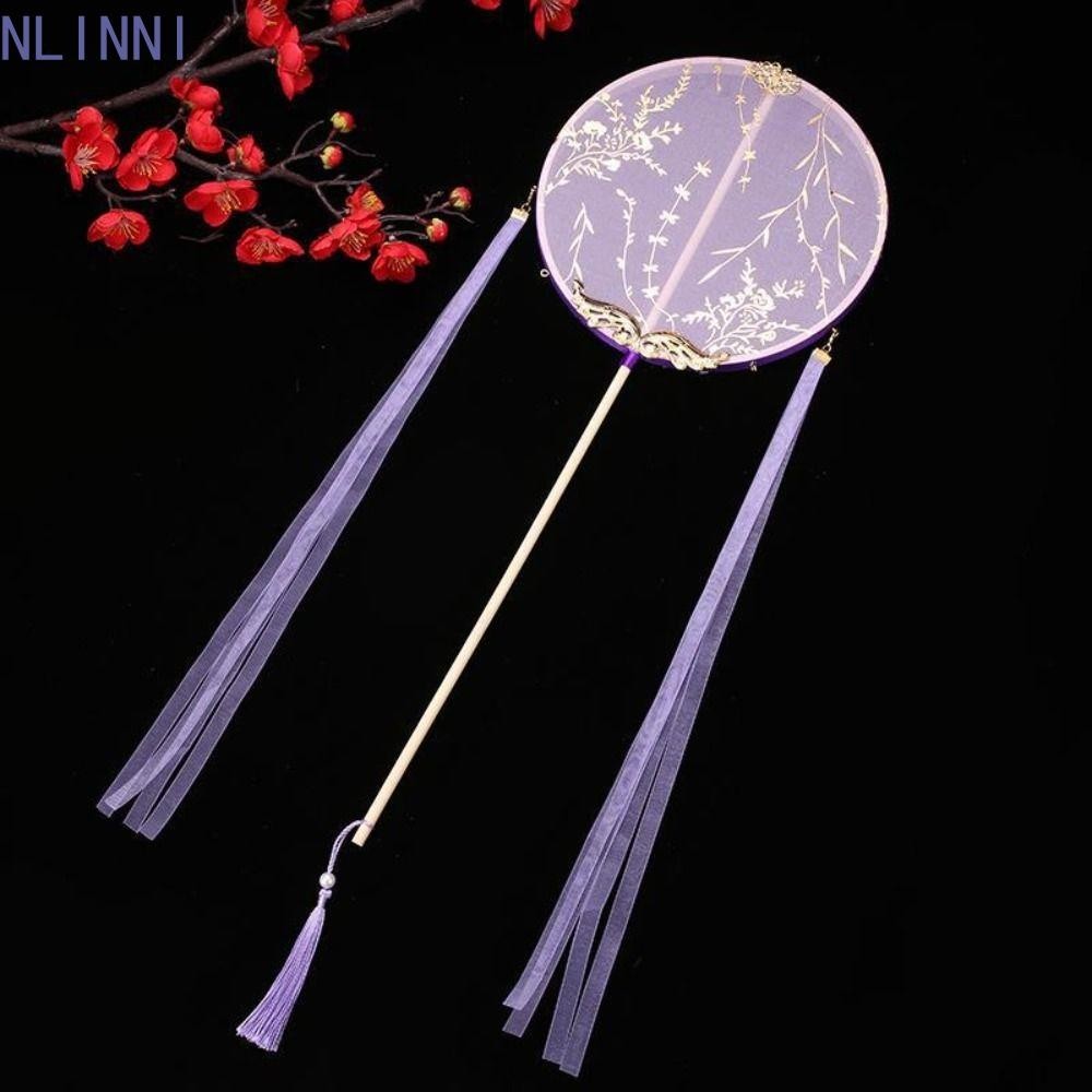 NLINNI Chinese Style Round Fan, Chinese Style with Pendant Embroidery ...