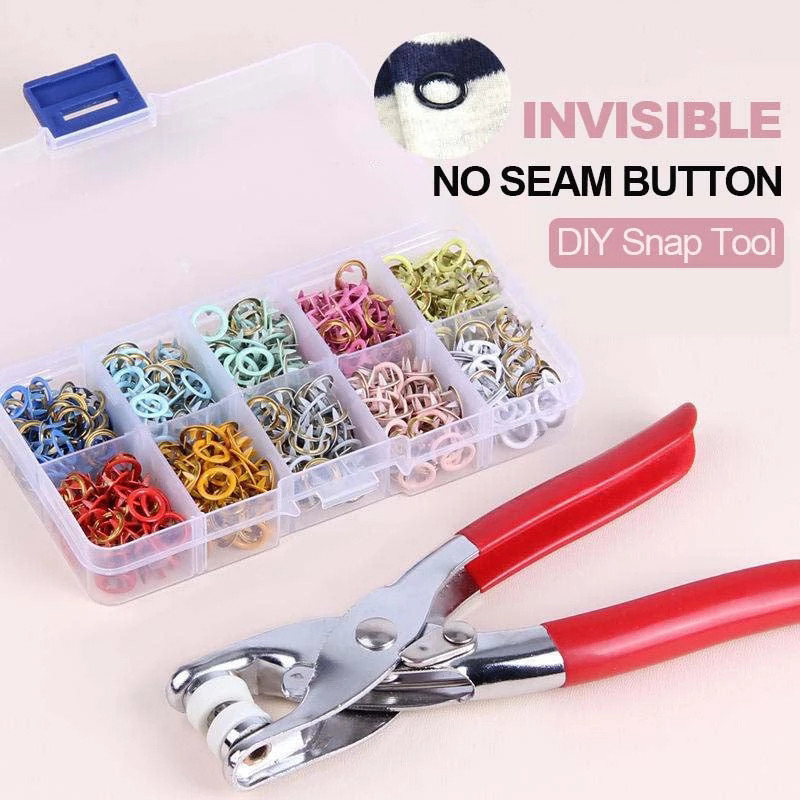 50pcs/set Colorful Snap Button Plier Tools Set Metal Snap Button With ...