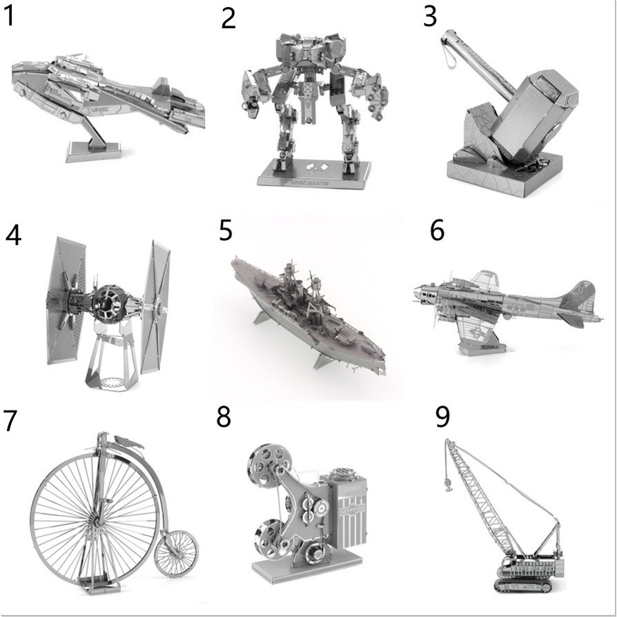 DIY Precision 3D Lithography Metal Puzzle Fighter, Robot, Mjolnir 001 ...