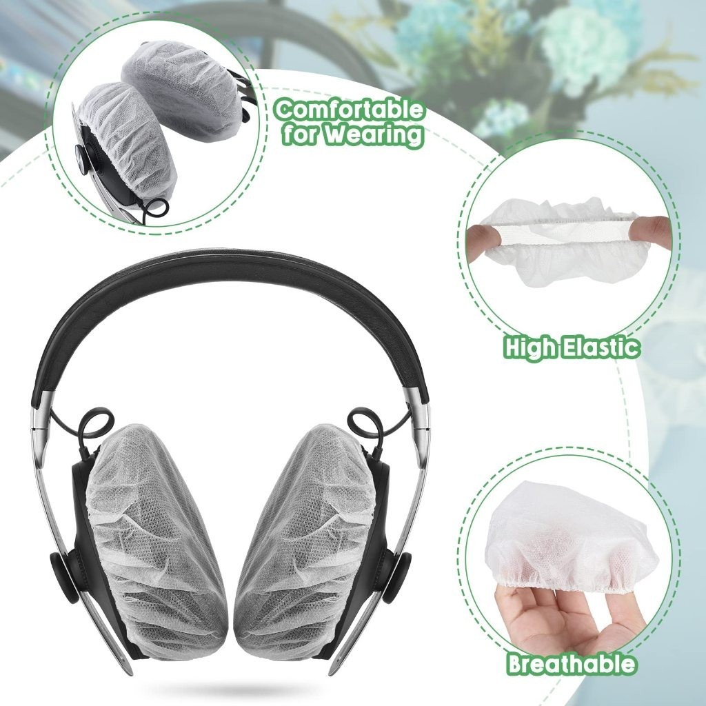 Non-Woven Sanitary Headphone Ear Cover Disposable Fabric Earpad Covers ...