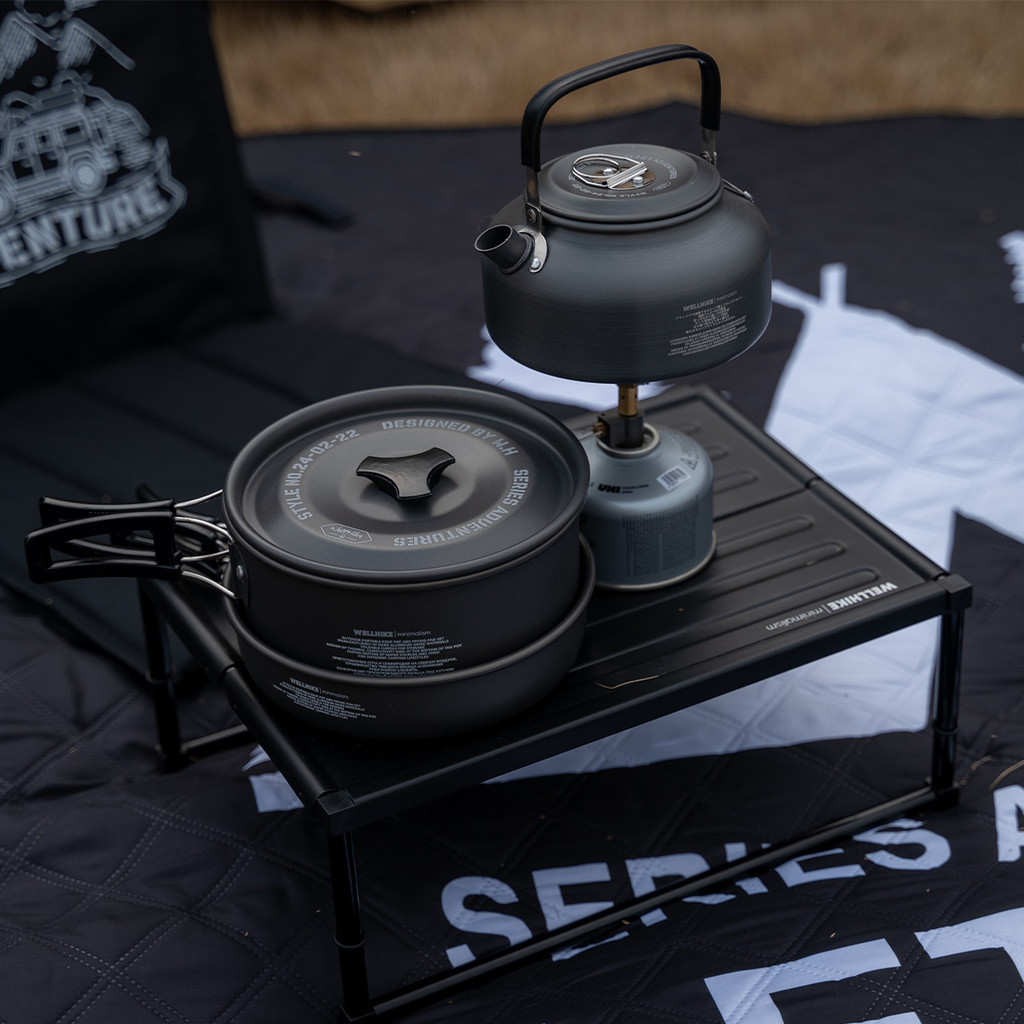 Outdoor tea kettle set Portable stovetop Picnic cooking pan Frying pan ...
