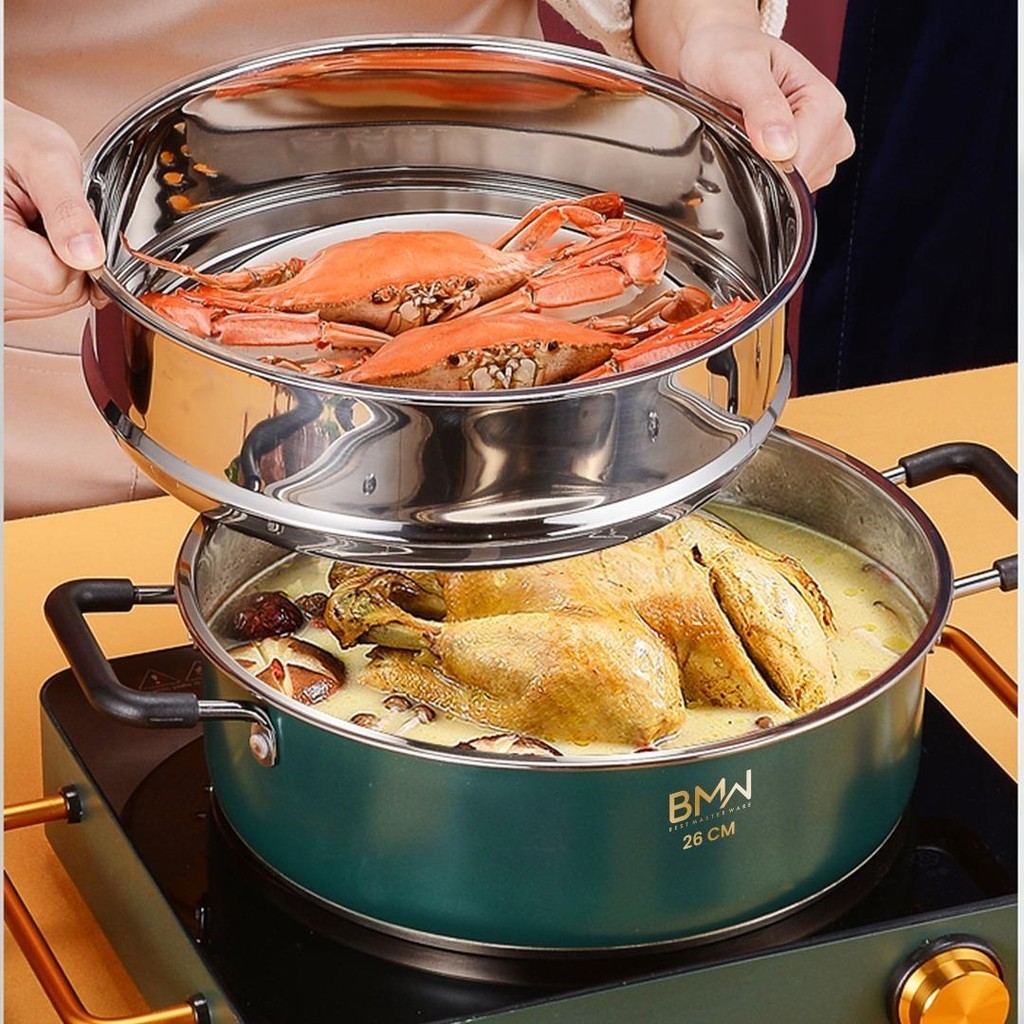 Top100 - Steamer Pan Steamer Pan with Stainless Steel Pot Lid | Shopee ...