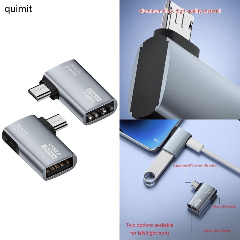 QUIM Compact Micro USB Male to USB Female OTG Adapter USB Converter ...