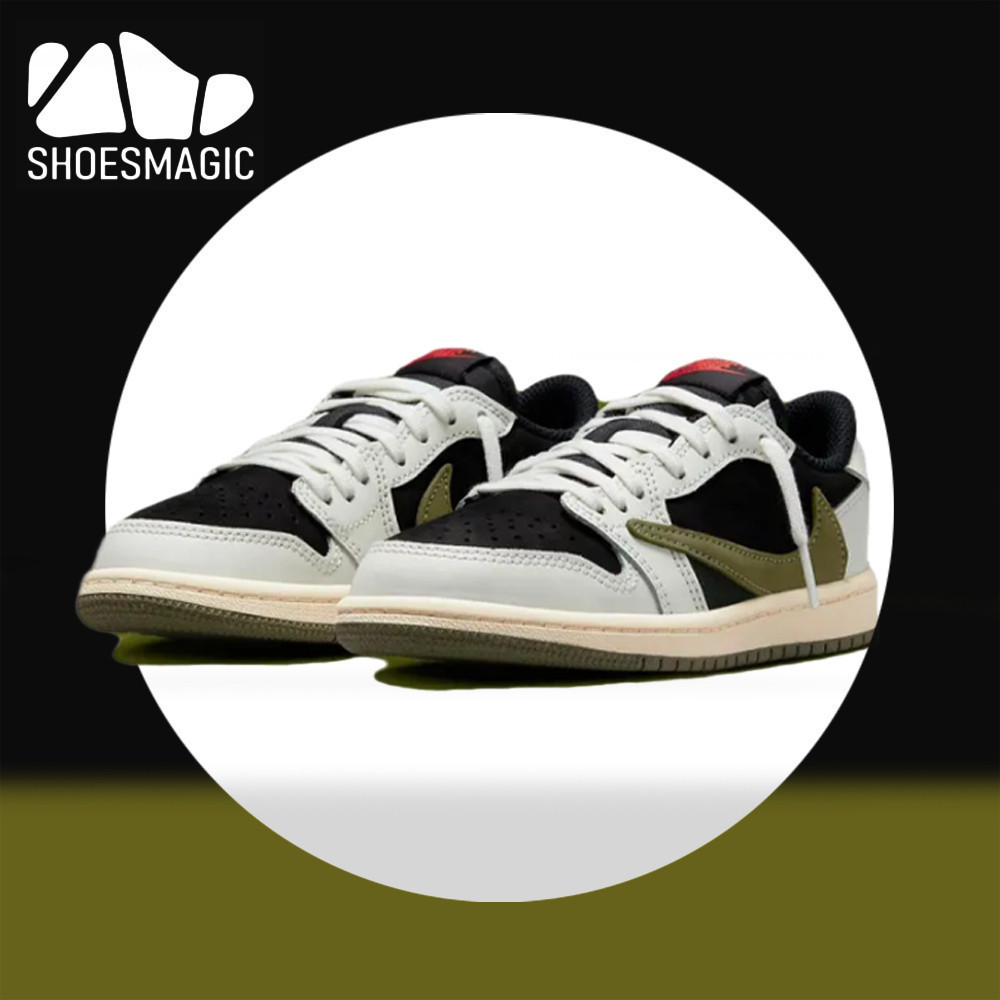 Travis Scott x J1 Low "Medium Olive" Cobranded Anti slip Vintage ...