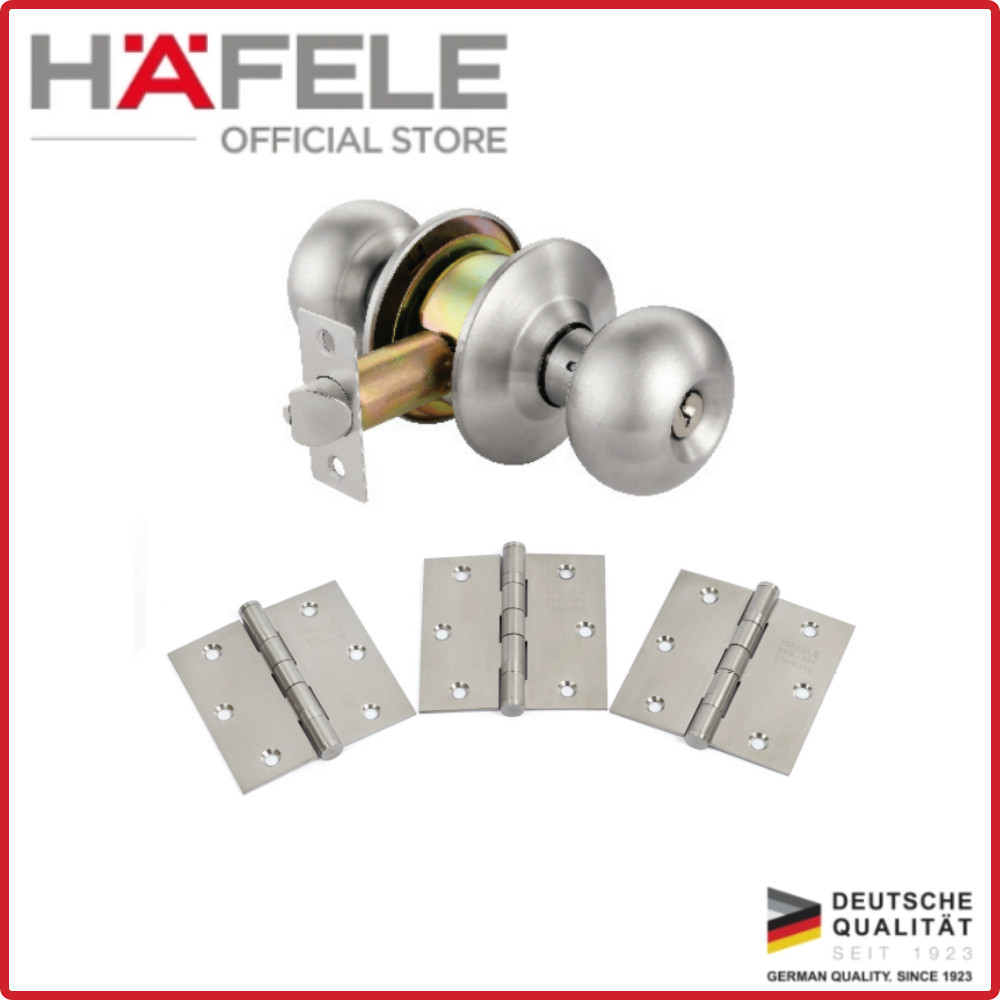 Hafele Combo Cylindrical Standard Duty Lockset with Hinge | Shopee ...
