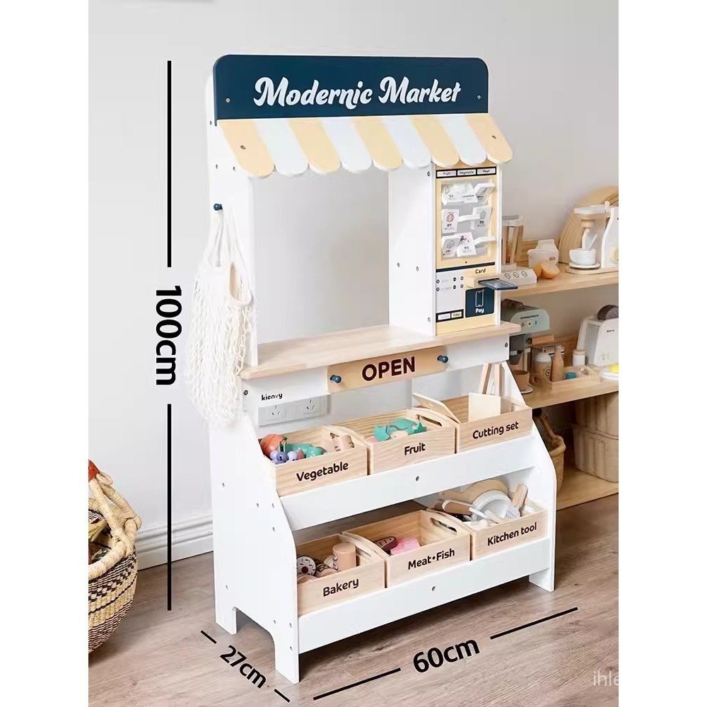 Children's Playhouse Toy Supermarket Cash Register Counter Simulation ...