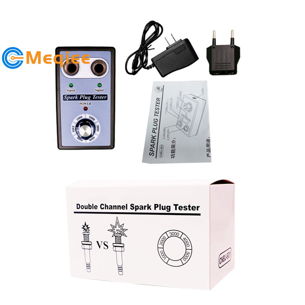 Dual Hole Car Spark Plug Tester Ignition Plug Analyzer Diagnostic Tool ...