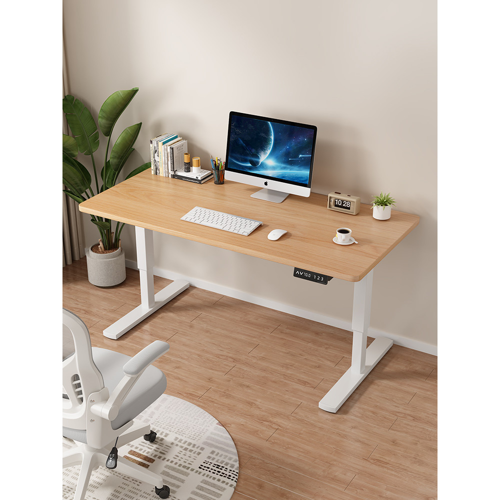 Beech Oak Brand New Electric Smart Height Adjustable Desk Full Solid ...