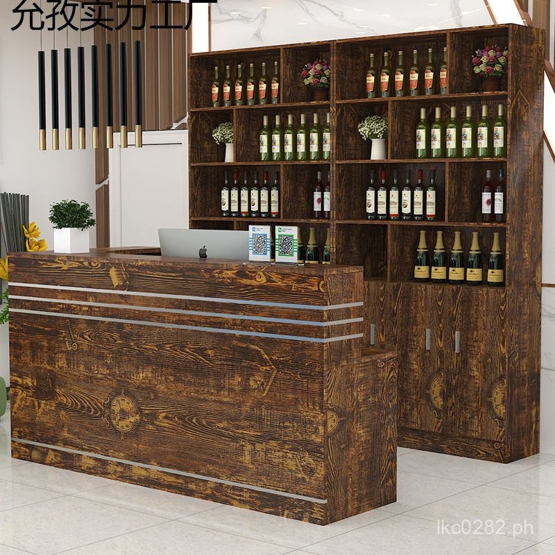 Small Commercial Retro Restaurant Bar Counter Table Cashier Counter ...