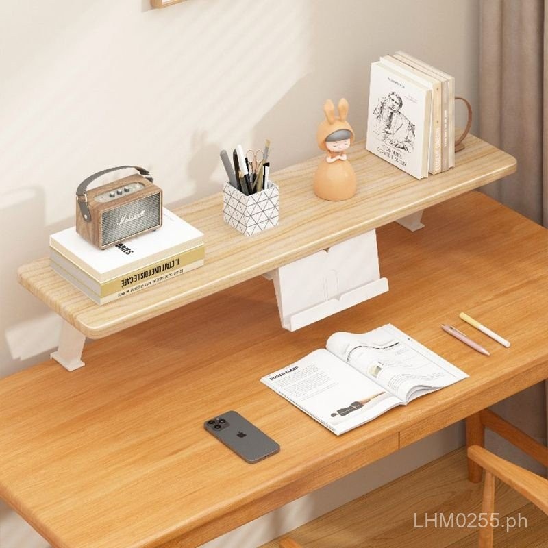 Desktop Reading Rack Storage Stand Layered Rack Study Desk Solid Wood ...