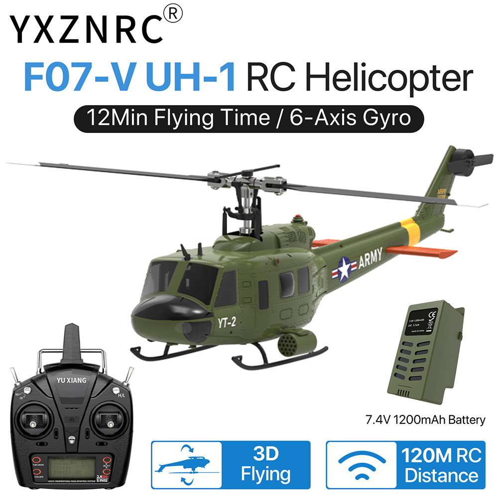 2025 New YUXIANG RC Helicopter F07-V UH-1 6-axis Gyro 6CH 3D 1:34 Scale ...