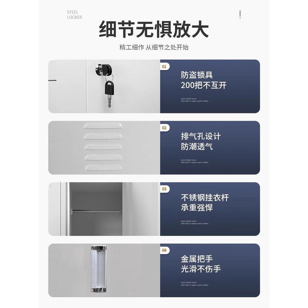 Steel Cabinet Locker Dormitory Single Door Iron Cabinet with Lock# ...