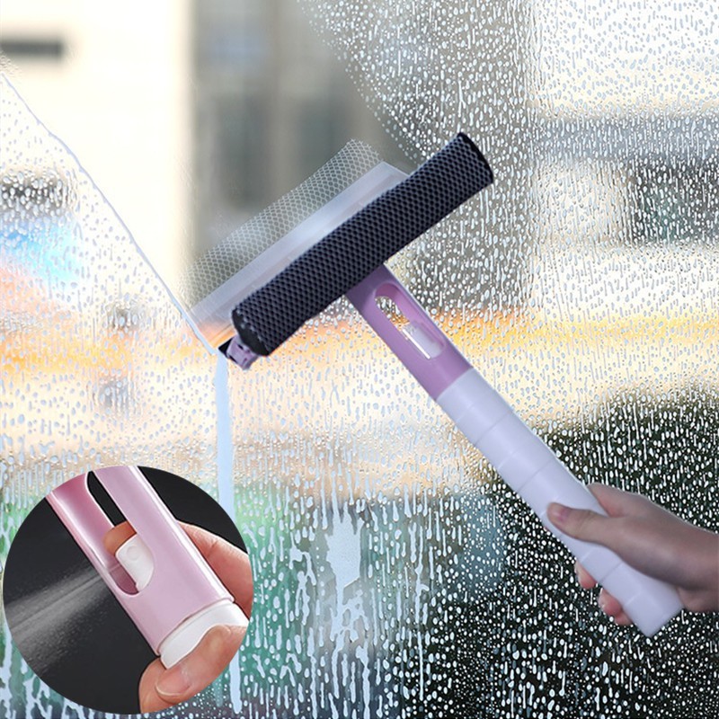 3 in 1 with Handle Cleaning Brush Spray Squeegee Glass Cleaner Silicone ...