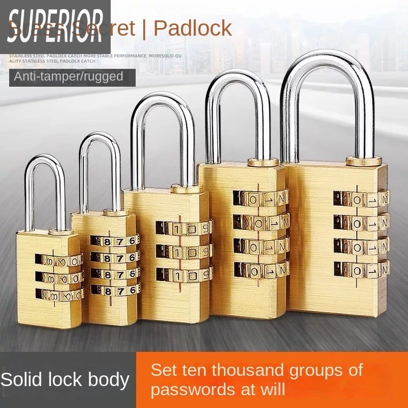 Anton brass password lock padlock door lock dormitory cabinet lock ...