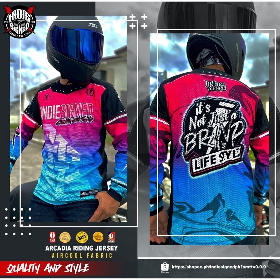 Motorcycle Jersey Long Sleeve for Men Aircool Plus Size Full Sublimation INDIE ARCADIA RIDING ...