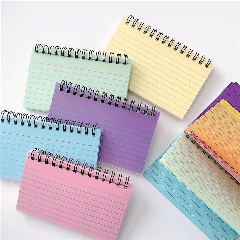 50 Sheets/book Colorful Tearable Spiral Notebook Horizontal Line ...