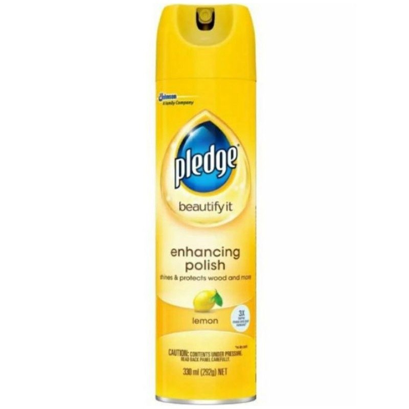 PLEDGE ENHANCING POLISH SHINES & PROTECTS WOOD 330ML LEMON SCENT ...