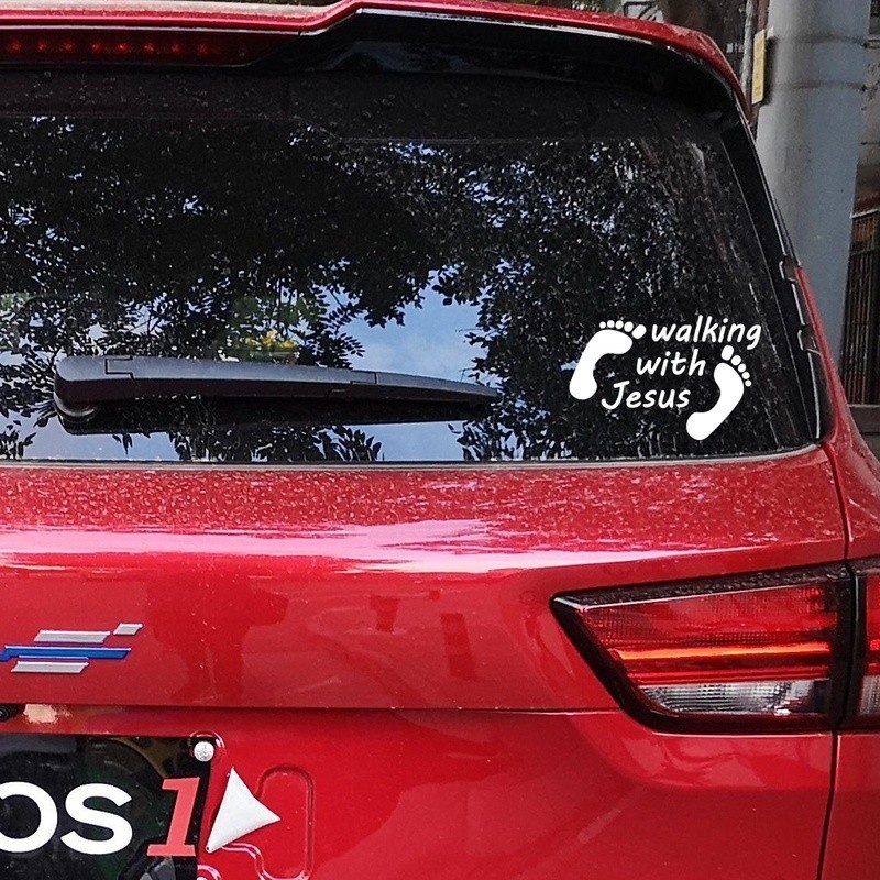Walking With Jesus Footprint Sticker for Motorcycle Sticker Car Sticker ...