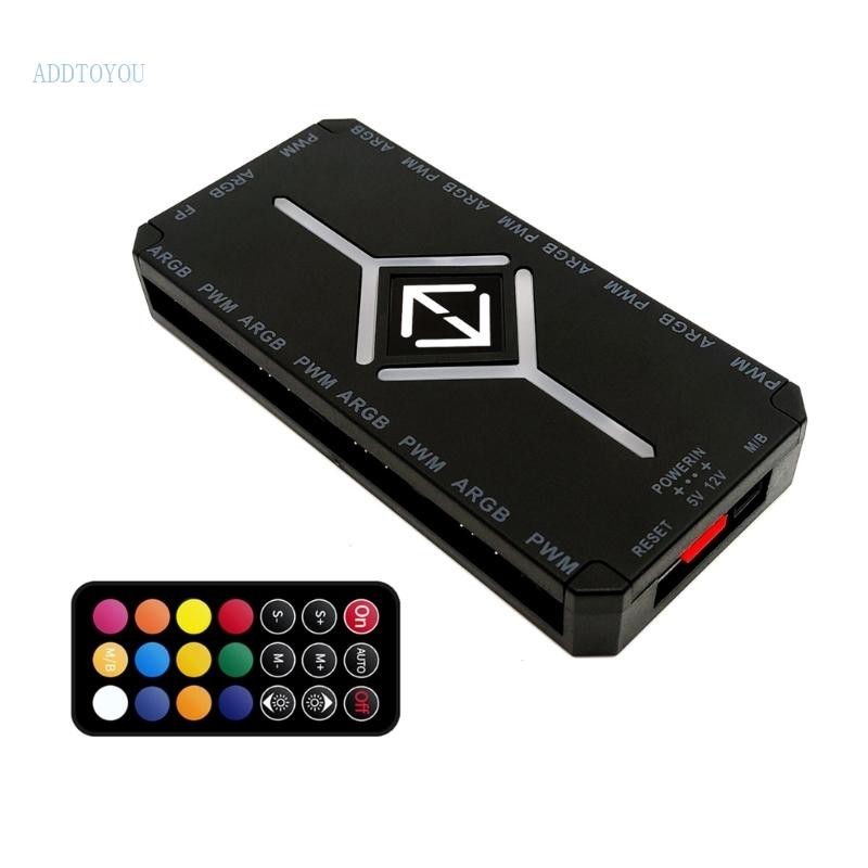 【3C】 ARGB Controller 4 Pin PWM 5V 3 Pin Remote Control Cooling Fan HUB ...