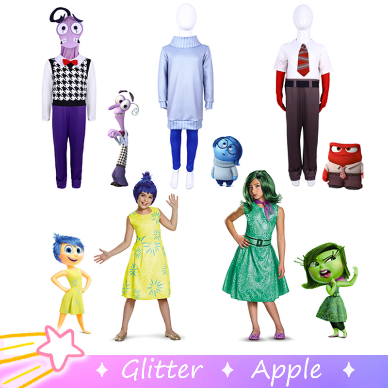 Inside Out 2 Joy Anger Sadness Disgust Fear Cosplay Costume For Kids ...