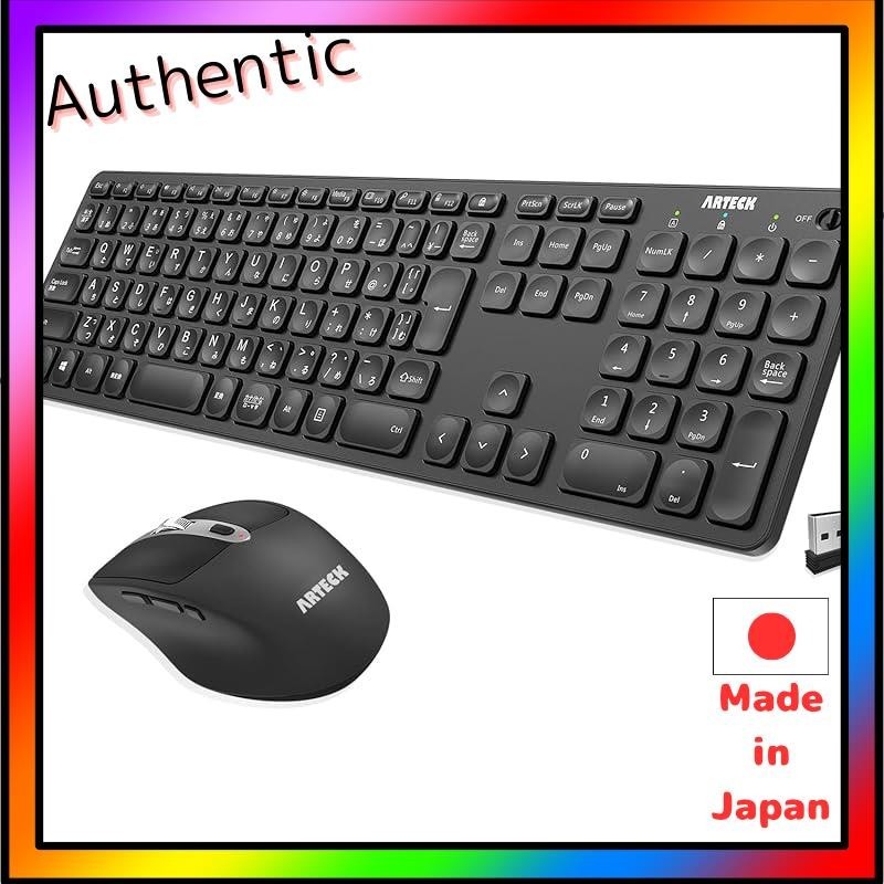 Arteck 2.4G Wireless Wireless Keyboard Mouse Set Lightweight Thin Type ...