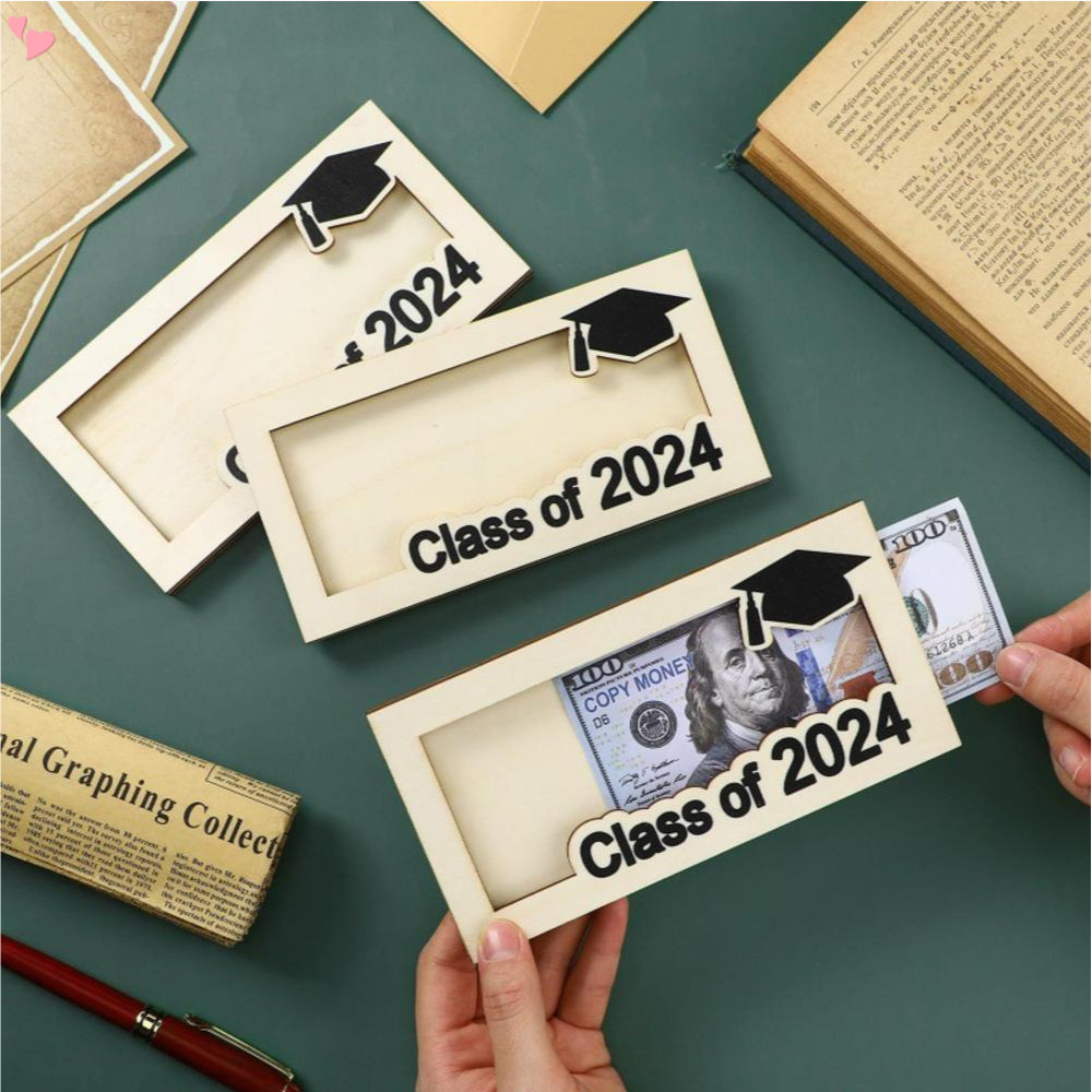 Personalized Graduation Money Holder - Wooden Graduation Card Box Cash ...