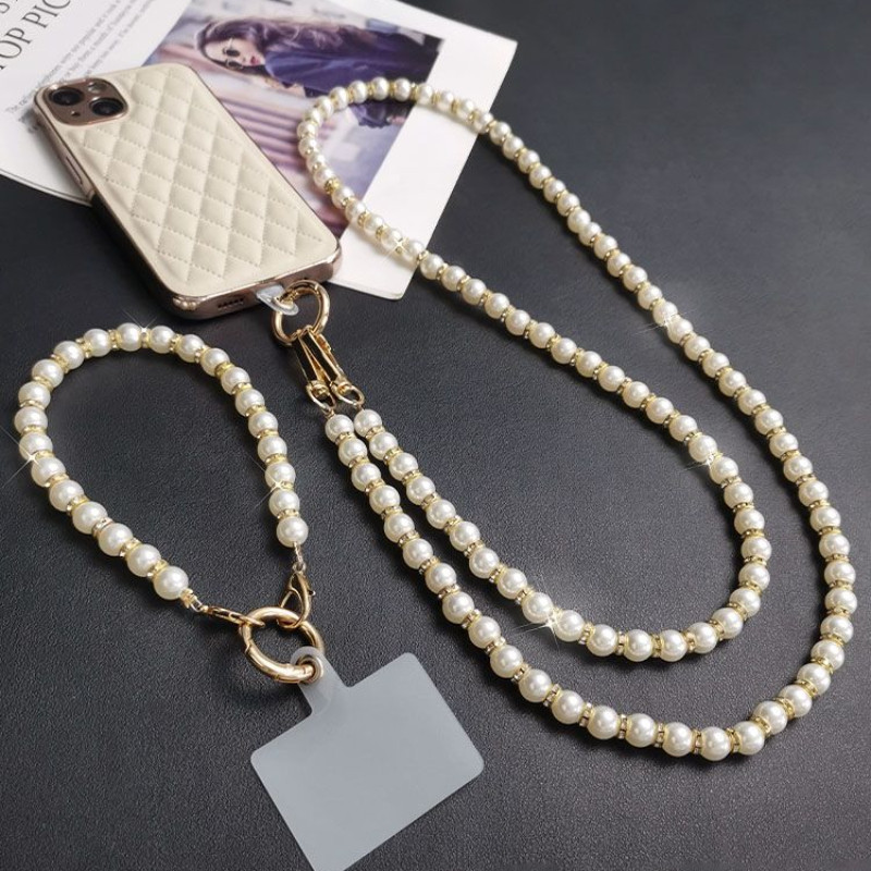 [PYDM] New Style Beaded Clip Diamond Wrist Chain Long Mobile Phone ...
