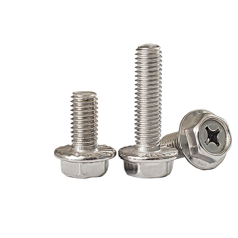 [KZS] 304 Stainless Steel Phillips Flange Outer Hexagon Screw Flange Surface Bolt Anti-Slip ...
