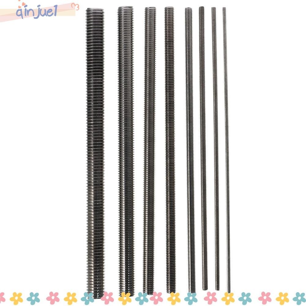 QINJUE1 1Pc Fully Threaded Rod, Stainless Steel Round Threads Rod Bar ...