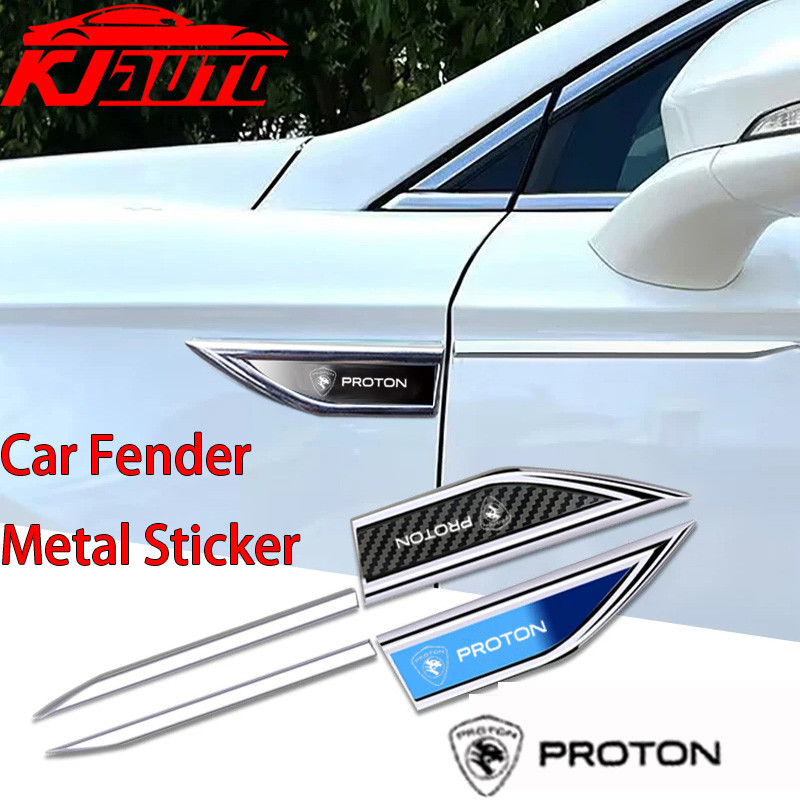 2pcs/Set Proton Car Fender Metal Sticker Exterior Decorative Right Left ...