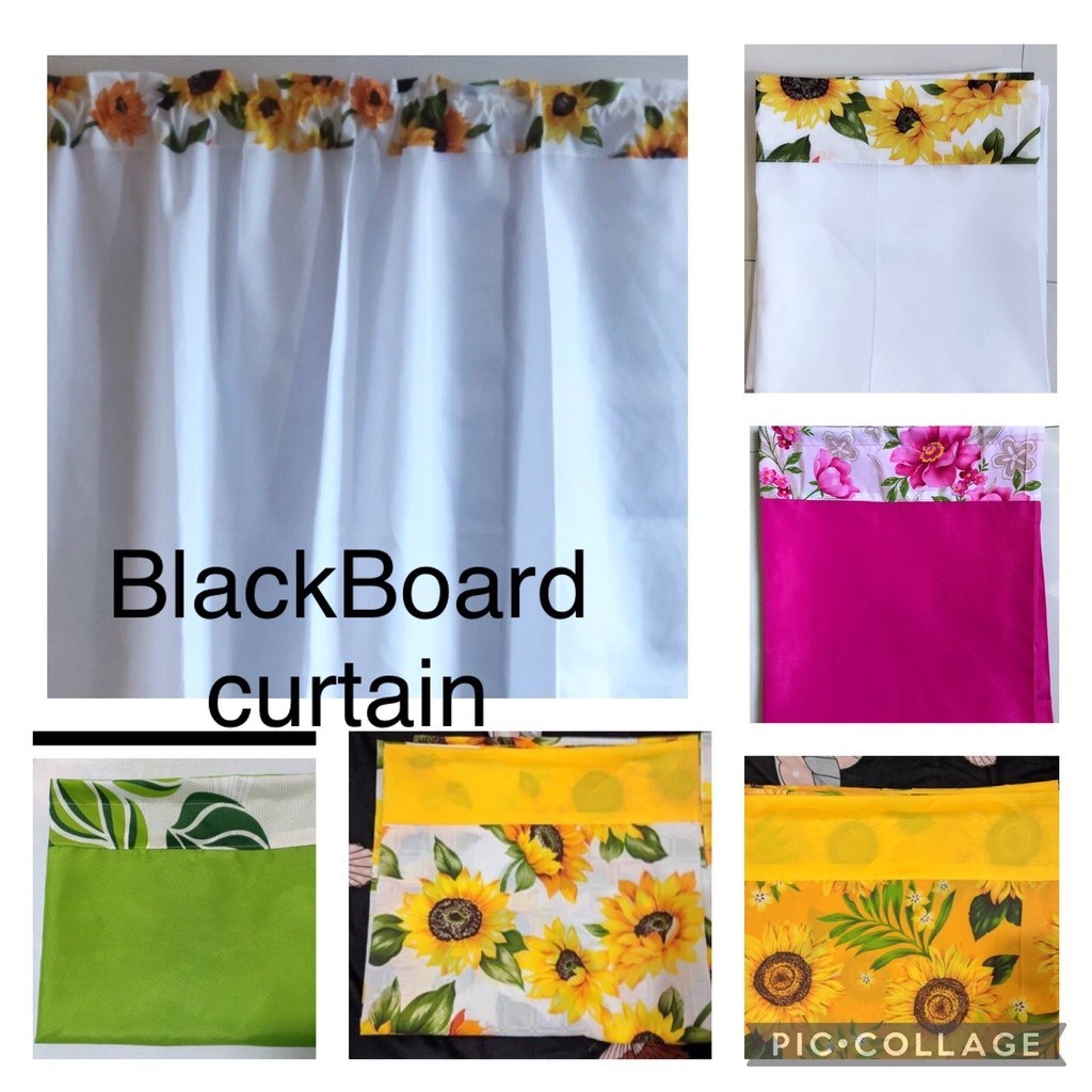 school Blackboard Curtain/ChalckBoard Curtain Plain with printed design ...