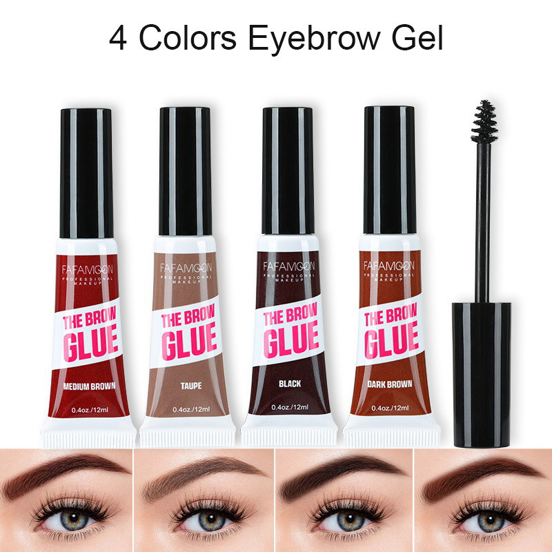 4 Colors Eyebrow Gel With Brush Brow Tinted Dye Waterproof & Long ...