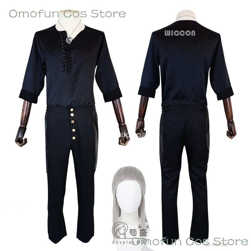 Witcher Cosplay Costume Wig Geralt Black Top Pants Uniforms Men ...