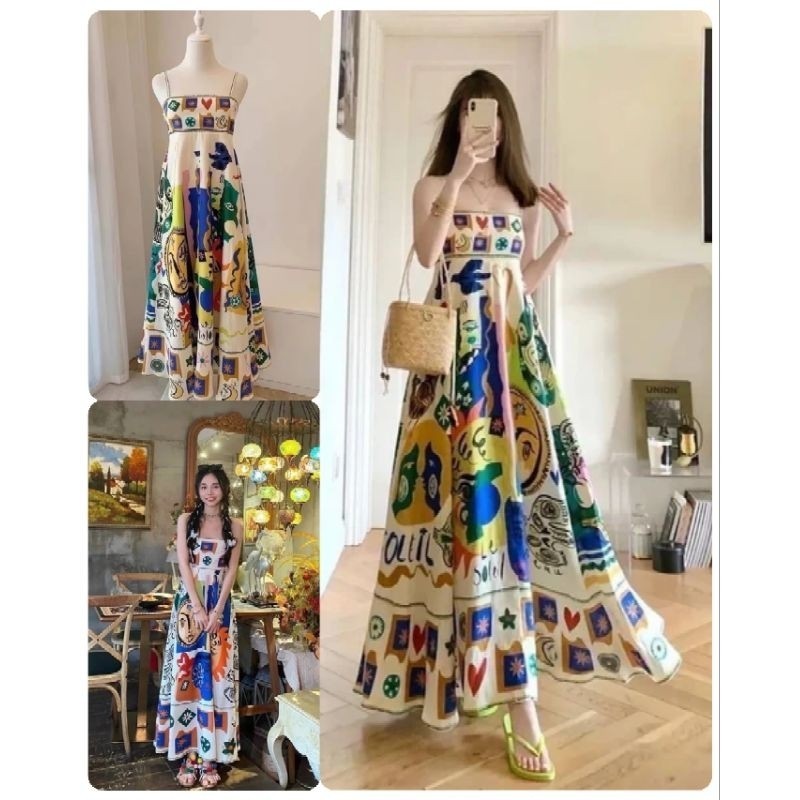 Fashion Fun Print Shirred Back Cami Dress | Shopee Philippines