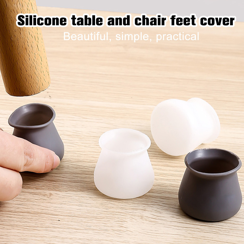 8Pc Silicone Chair Leg Caps Protector Pads Cover Furniture Leveling ...