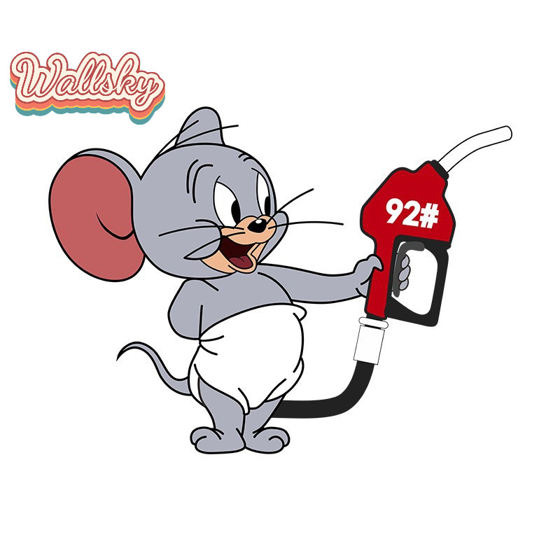 Wallsky> Tom And Jerry Cartoon Cute Car Stickers Reflective Fuel Cover ...