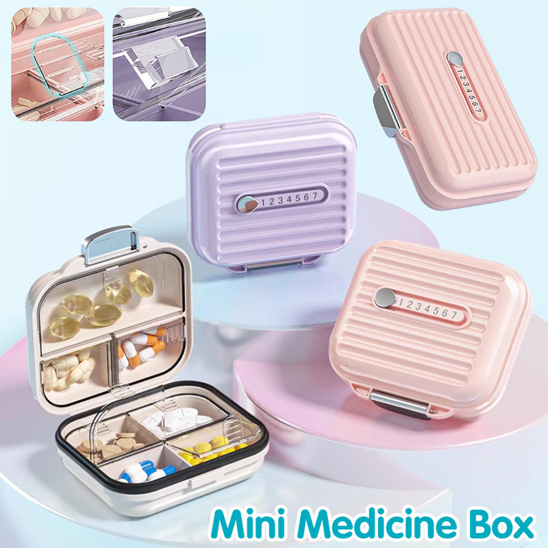 Travel Mini Medicine Box 7 Grids Lightweight Portable Waterproof ...