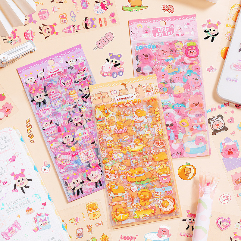 (6pcs/ pack) Cute waterproof PET sticker Cartoon Sticker Notebook ...
