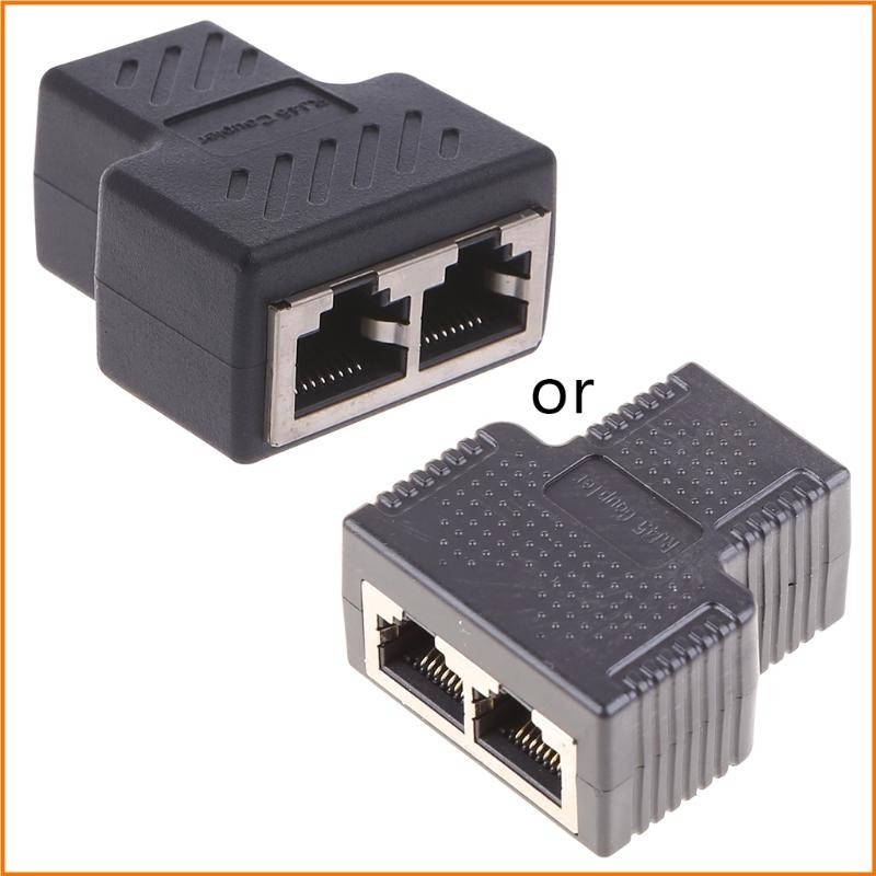 RUNUN 1 to 2 Ports Female RJ45 Connector Adapter Extender Coupler ...