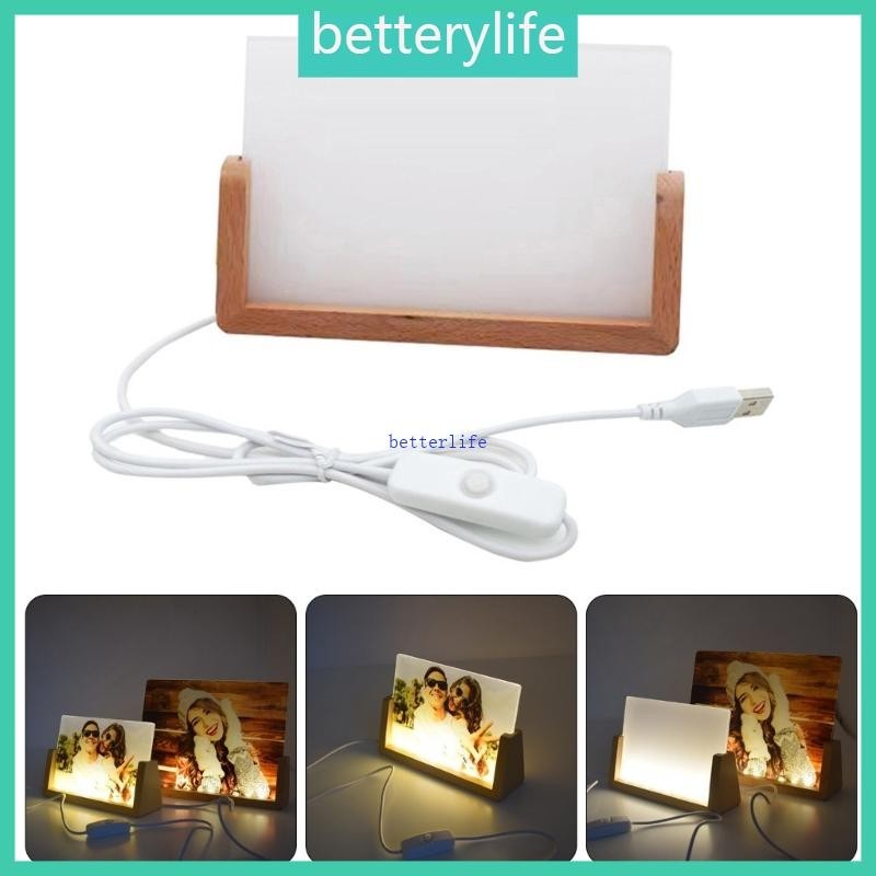BTF Sublimation Acrylic Blank Photo Frame with LED Light and Stand ...