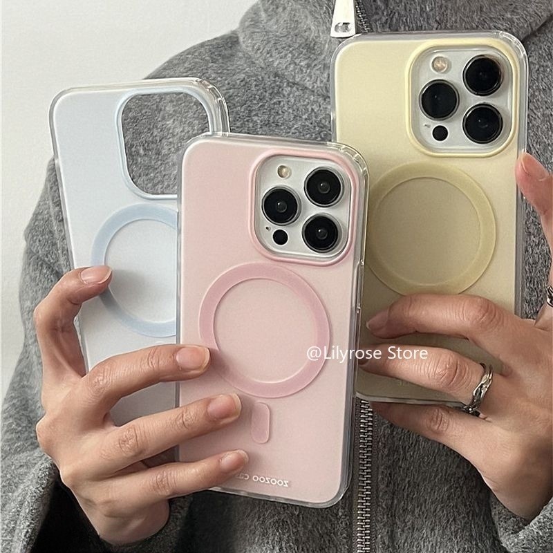 Matte Soft TPU Phone Case for iPhone 12 13 14 15 16 Pro Max Magnetic ...