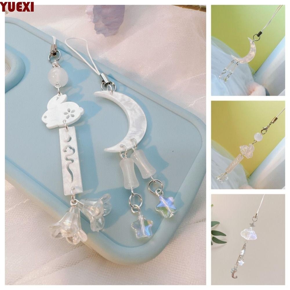 YUEXI Moon Star Phone Charms, Acrylic Rabbit Cloud Phone Chains, Girl ...
