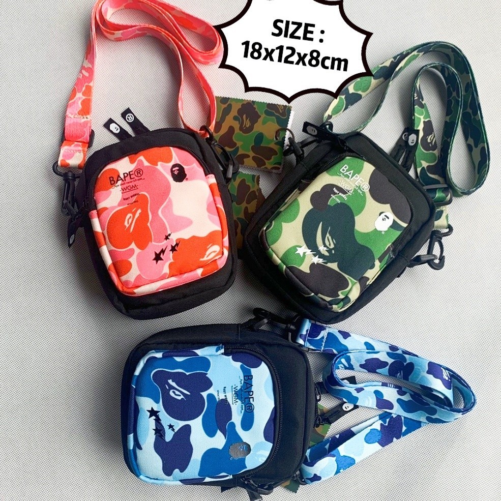 BAPE Sling Shoulder Bag A Bathing Ape Camouflage Crossbody Messenger ...