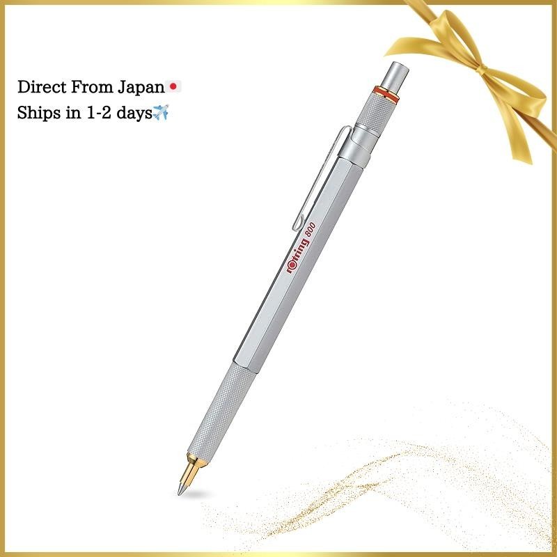 ROTRING 800 Silver Ballpoint Pen, Rotary Storage Type, Oil-based ...