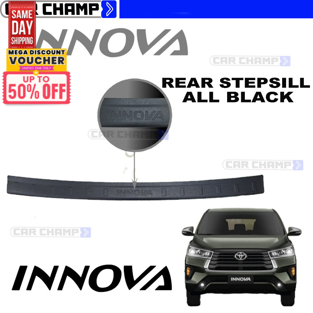 Toyota Innova 2016 to 2025 OEM Rear Stepsill All Black Black V2 2021 ...