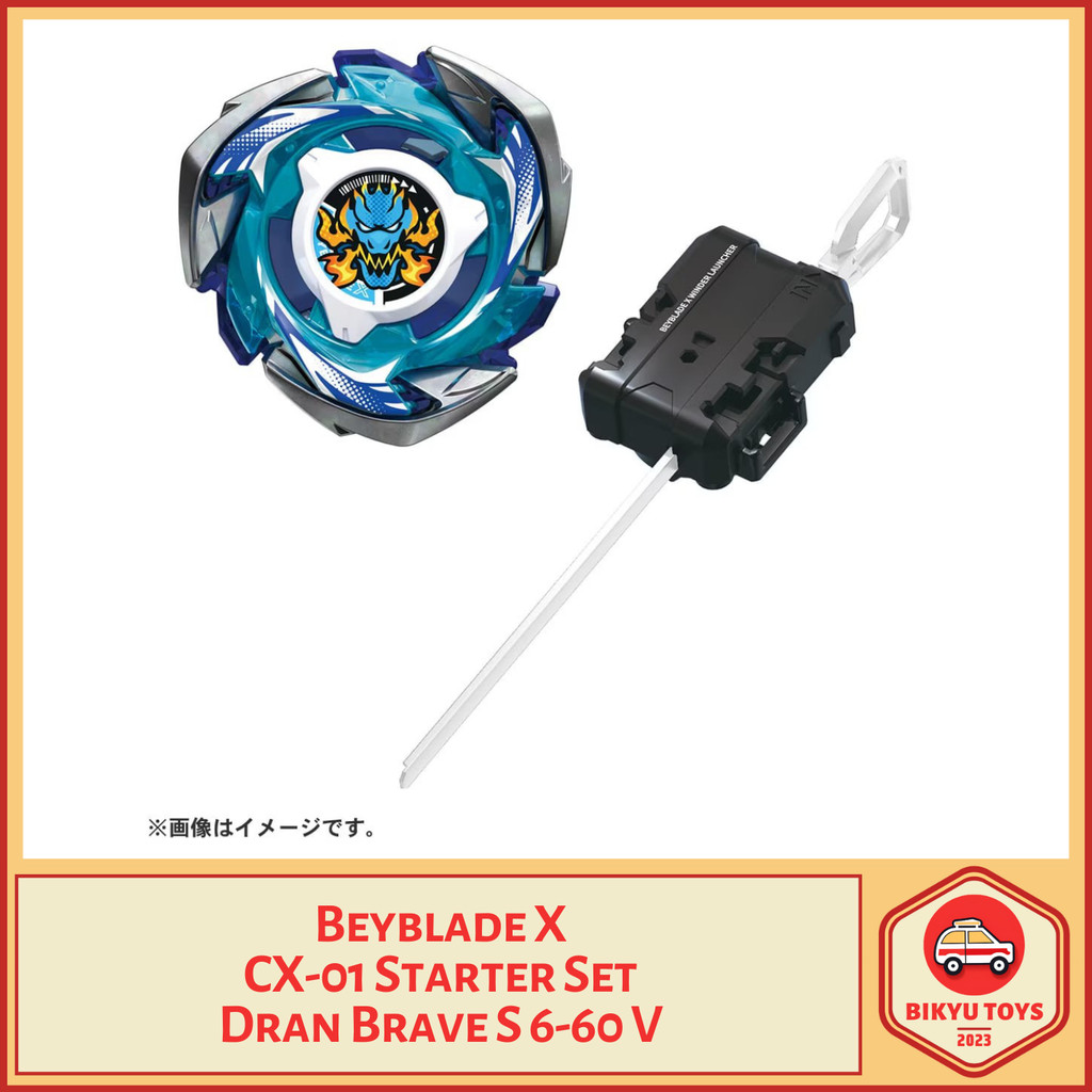 Beyblade X CX-01 Dran Brave DranBrave Slash Ratchet 6-60 Bit V Vortex Starter Set with Launcher ...