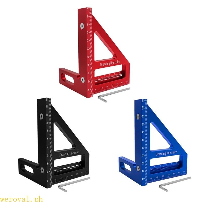 weroyal Multi-Angle Measuring Ruler 45 90 Degree Triangle Scriber ...