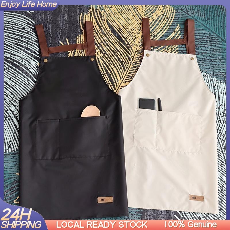 Waterproof and Oilproof Apron Coffee Shop Barber Working Bib Kitchen ...