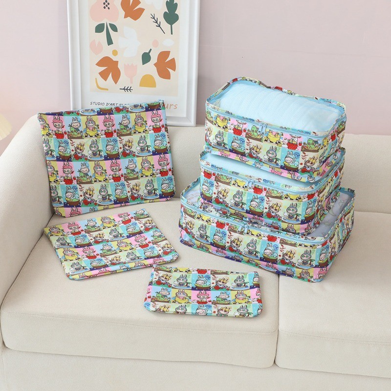 New Style labubu labubu Duffel Bag 6-Piece Suitcase Storage Bag Packing ...